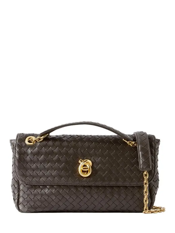 Bottega Veneta Madison Intrecciato Leather Shoulder Bag - Brown