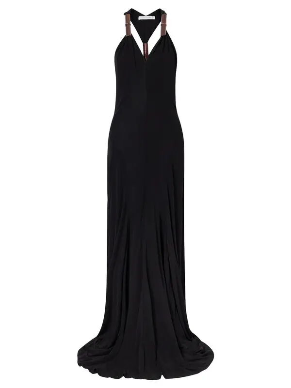 Christopher Esber Chime Maxi Dress With Wood Embellishments - Black
