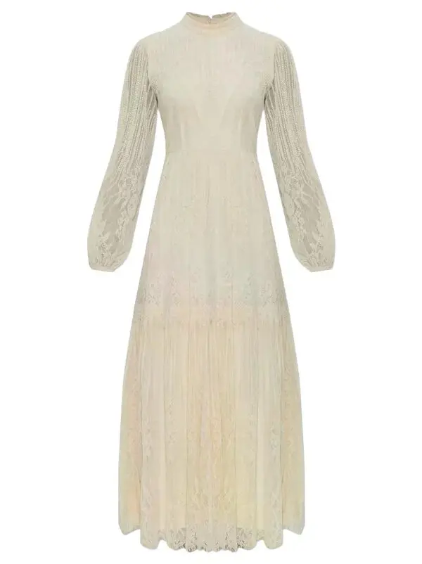 ALLSAINTS Lillian Ruffled Midi Dress - Neutrals
