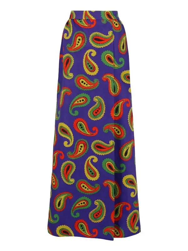Gucci Paisley Printed Canvas Skirt - Multicolor