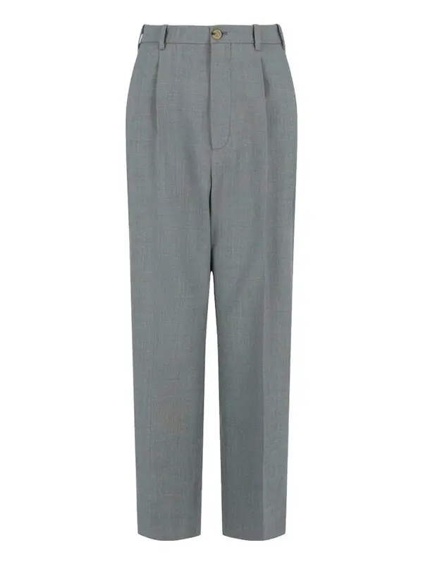 Gucci High Rise Wool Trouser Pants - Grey