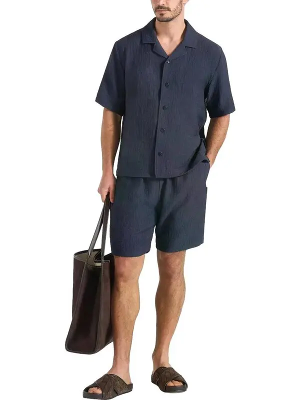 Manière De Voir Textured Shorts - Blue