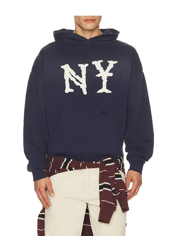 DUKE + DEXTER Ny Embroidered Hoodie - Navy