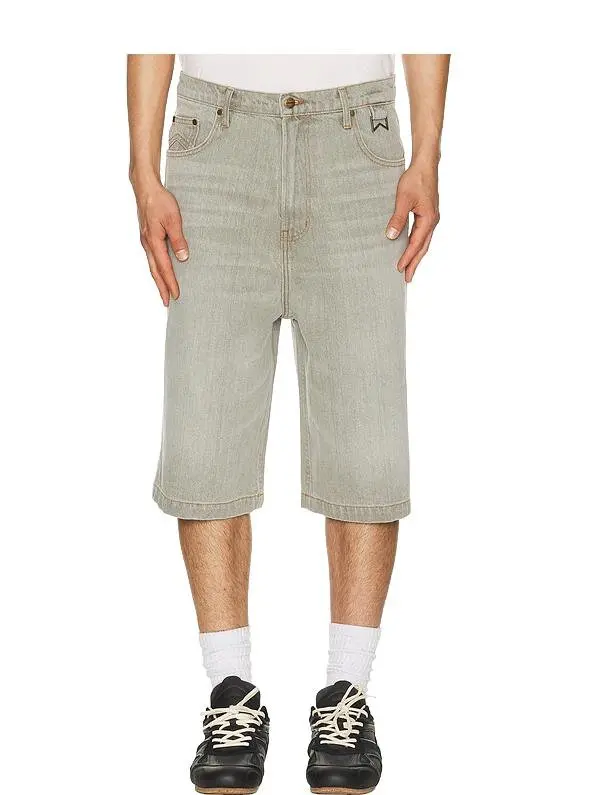Rhude Baggy Traxedo Denim Shorts - Liberty Grey