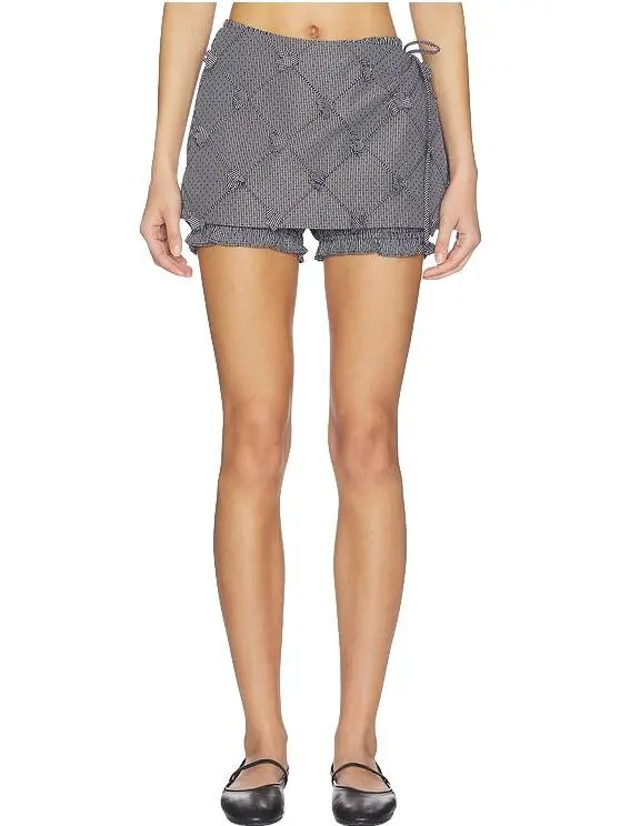 Line & Dot Thora Wrap Bloomer Shorts - Black & White