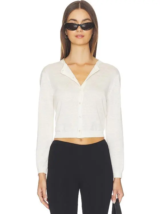Theory Cropped Cardigan - Bone