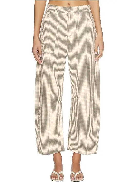 Lna Cross Creek Check Pant - Brown Check