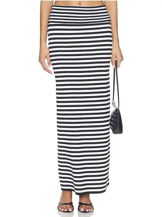 NAKEDVICE The Eve Stripe Maxi Skirt - Black & White
