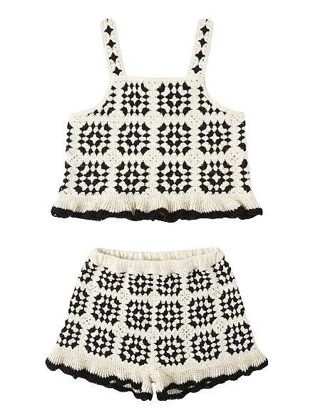 RYLEE + CRU Kira Set In Black,white - Abstract