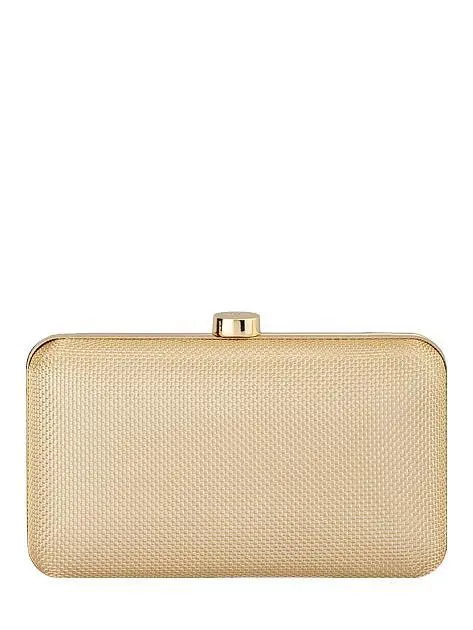OLGA BERG Jen Mesh Clutch With Tone Hardware - Gold