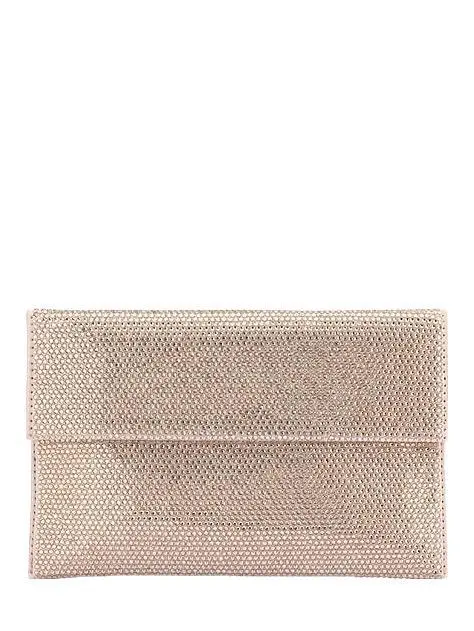 OLGA BERG Cara Crystal Envelope Clutch - Champagne