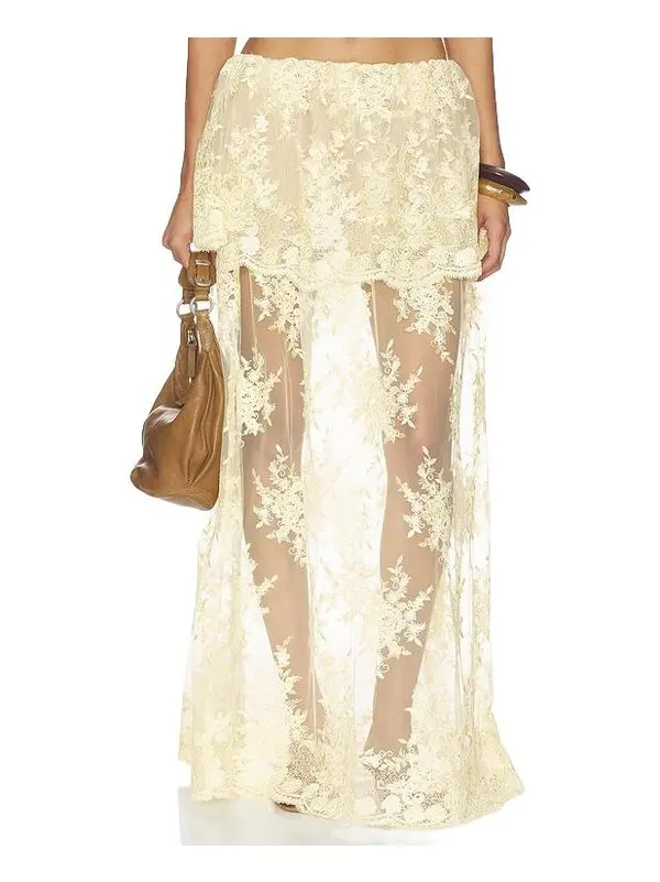 STONE COLD FOX Celia Maxi Skirt - Vintage Ivory