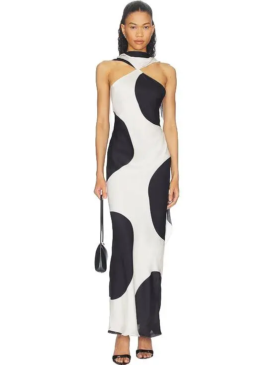 Amanda Uprichard Ashton Maxi Dress - Black & White