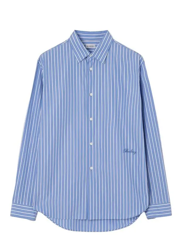 Burberry Relaxed Fit Striped Cotton Shirt - Classic Blue/white
