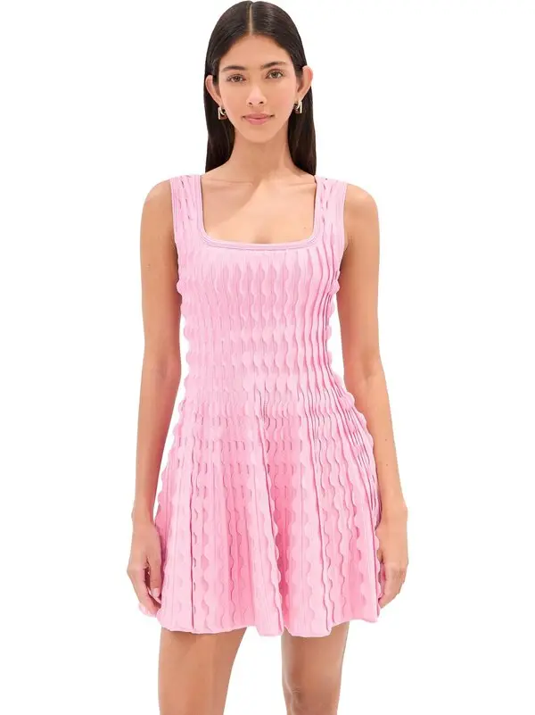 Simkhai Vanna Scalloped Knit Mini Dress - Daisy