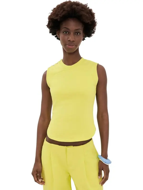 PEACHY DEN Trixie Sweat Vest Top - Highlighter