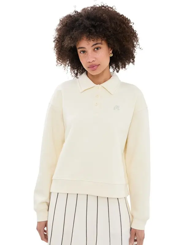 MALBON Teresa Sweatshirt With Embroidered Logo - Cream