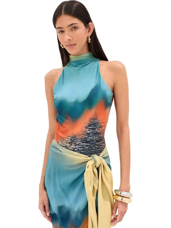 Silvia Tcherassi Adina Bodysuit With Ombre Print - Sunset