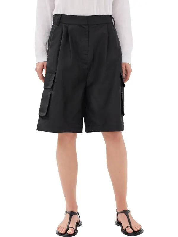 Tibi Crispy Nylon Stella Shorts - Black