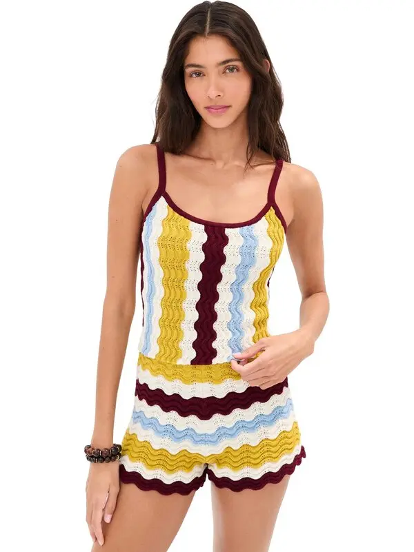 LE BOP Jeselle Wavy Stripe Tank Top - Citrine Stripe