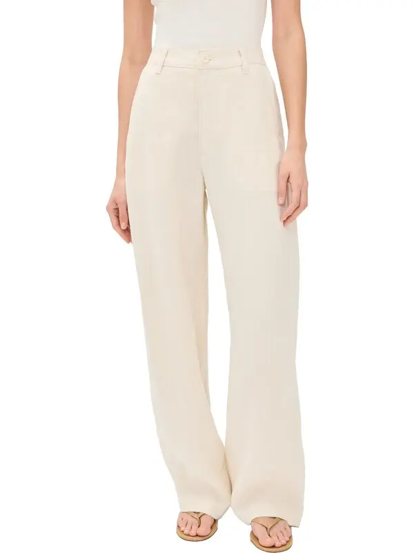 DL1961 Relaxed Linen Barrel Trousers - Crema Linen (linen)