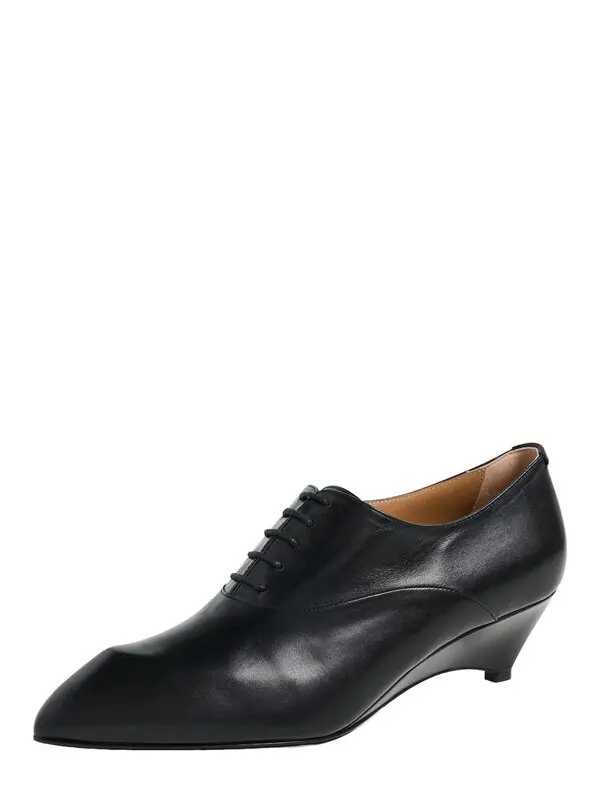 JIL SANDER Lace-up Wedge Pumps - Black