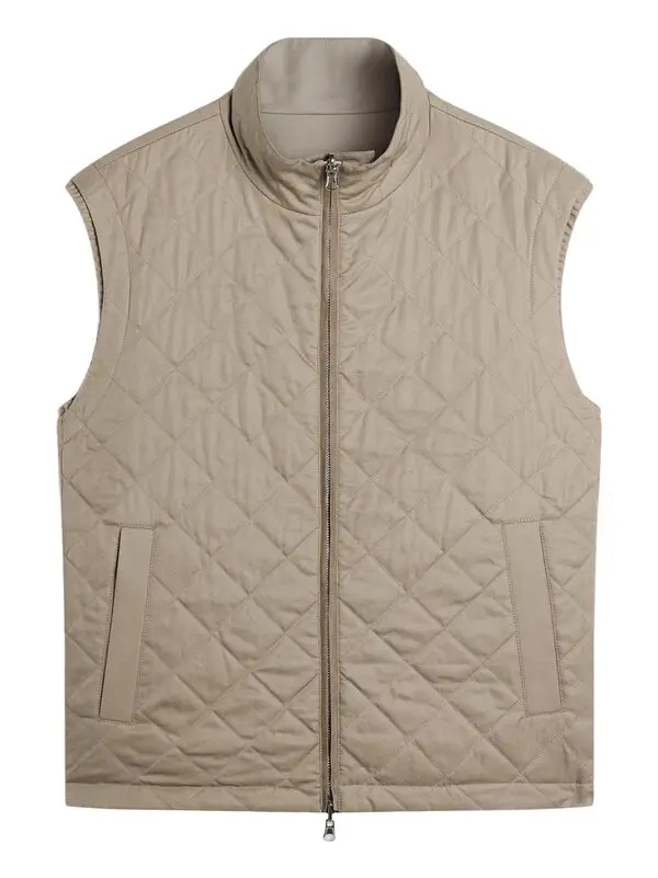 Dunhill Cashmere-mulberry Silk Reversible Gilet - Beige
