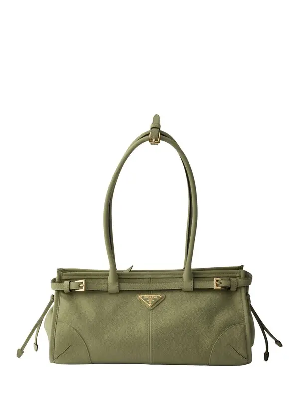 Prada Medium Nubuck Bonnie Shoulder Bag - Green