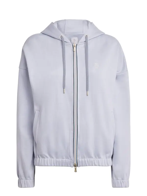 Eleventy Cotton Blend Zip-up Hoodie - Blue