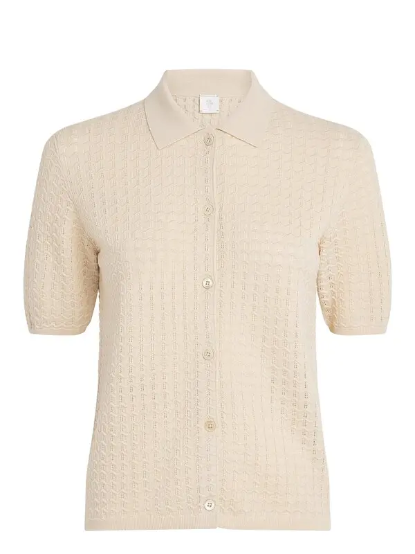 Eleventy Short-sleeve Wool Polo Shirt - Beige