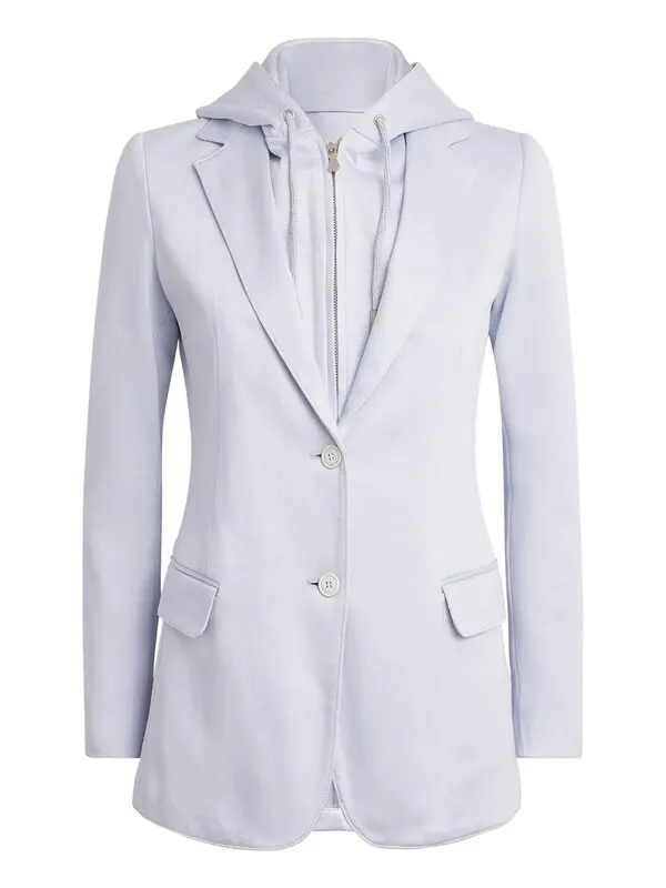 Eleventy Cotton-blend Hooded Blazer - Blue