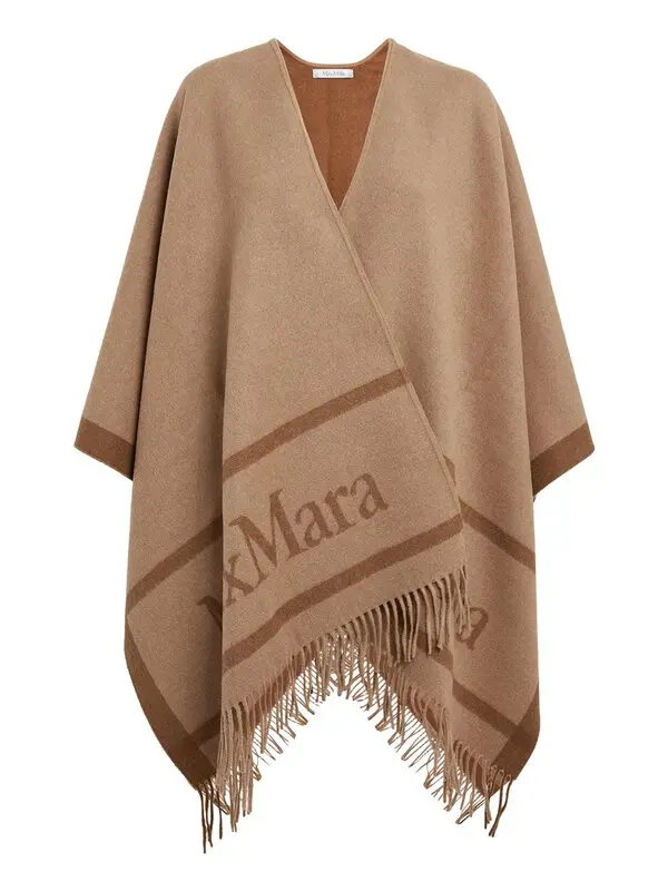 Max Mara Wool Jacquard Hilde Cape - Beige