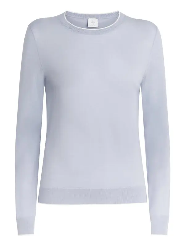 Eleventy Fine Wool Crew Neck Sweater - Blue