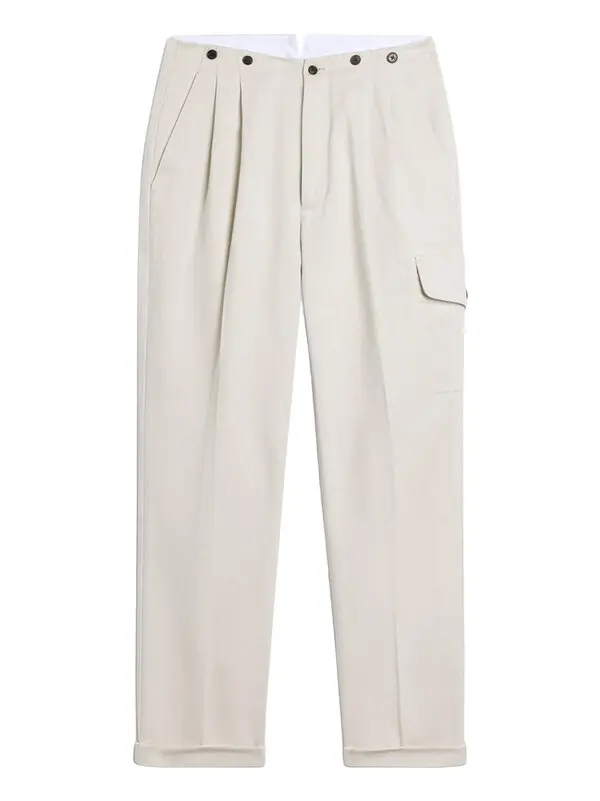 Dunhill Cotton Double-pleat Chinos - Grey
