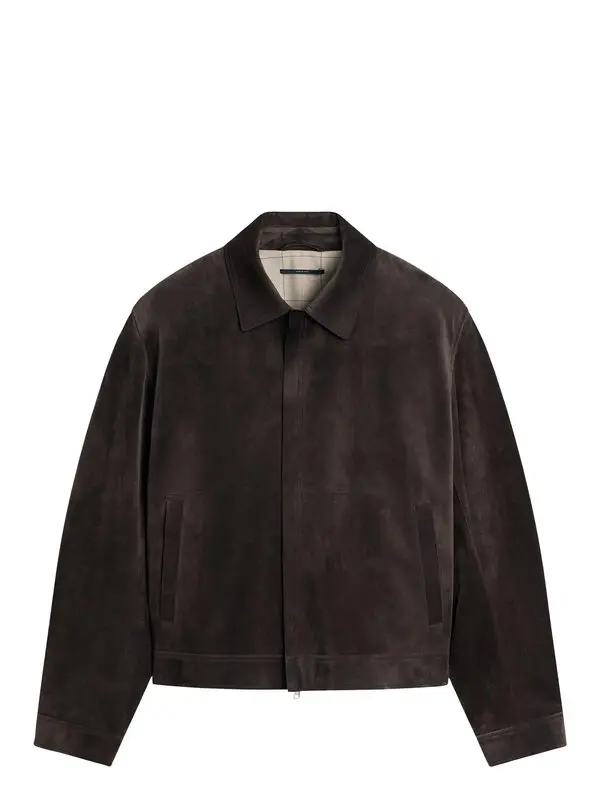 Dunhill Suede Zip-up Jacket - Brown
