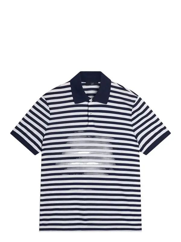 Dunhill Mulberry Silk-cotton Polo Shirt - Navy