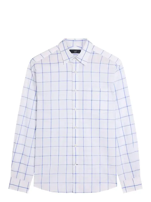 Dunhill Cotton-linen Check Shirt - Blue