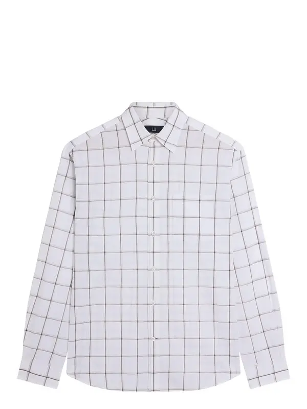 Dunhill Cotton-linen Check Shirt - Brown
