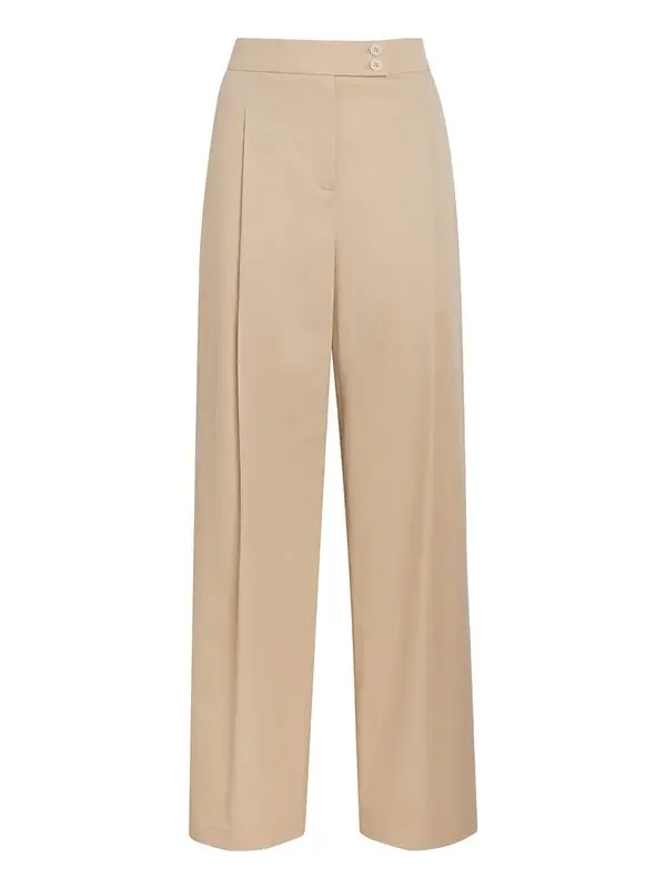 Eleventy Tailored Wide-leg Trousers - Beige