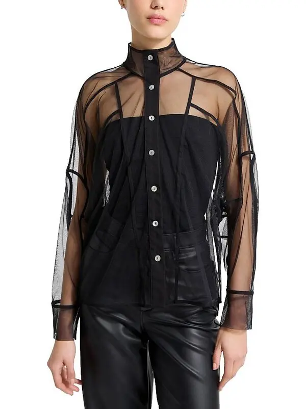 MARCELLA Lane Mesh Shirt - Black Mesh