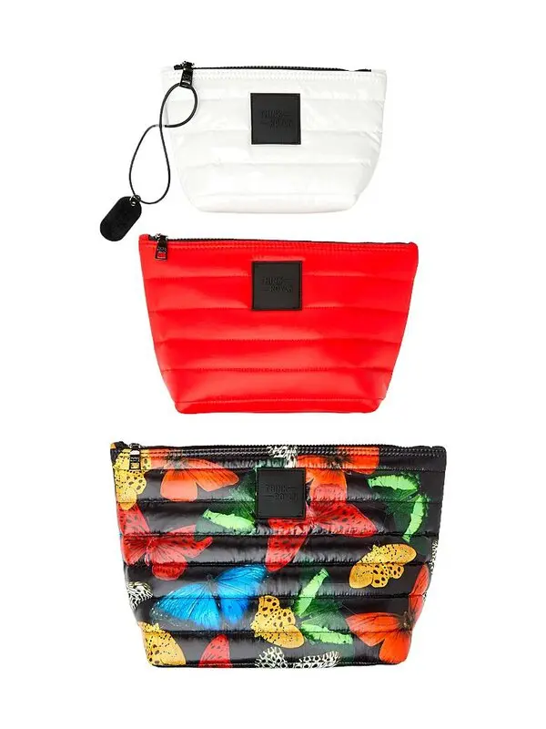 THINK ROYLN Travel Trio Nylon Pouch Kit - Black/red/white