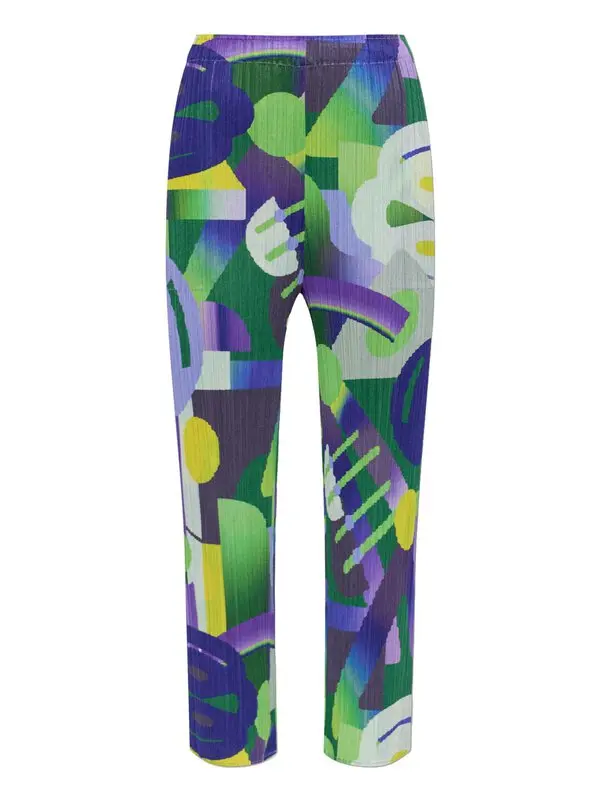 Issey Miyake Abstract Pattern Trousers - Multicolour