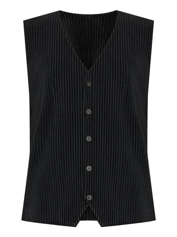 Issey Miyake Pleated Vest - Black