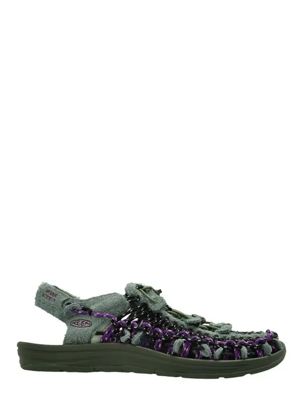 Keen Uneek Lea Woven Suede Sandals - Green