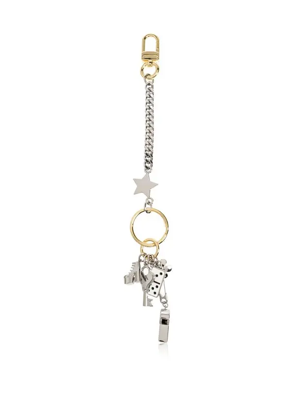 Marc Jacobs Embellished Bag Charm With Mixed Charms - Silver