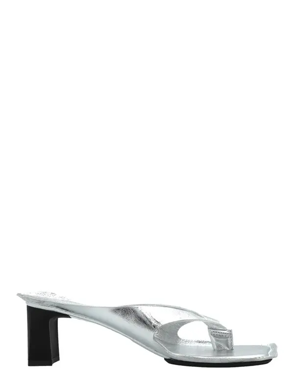 MAISON MARGIELA Metallic Heeled Mules - Silver