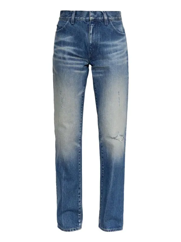 MAISON MARGIELA Vintage Effect Straight Leg Jeans - Navy Blue