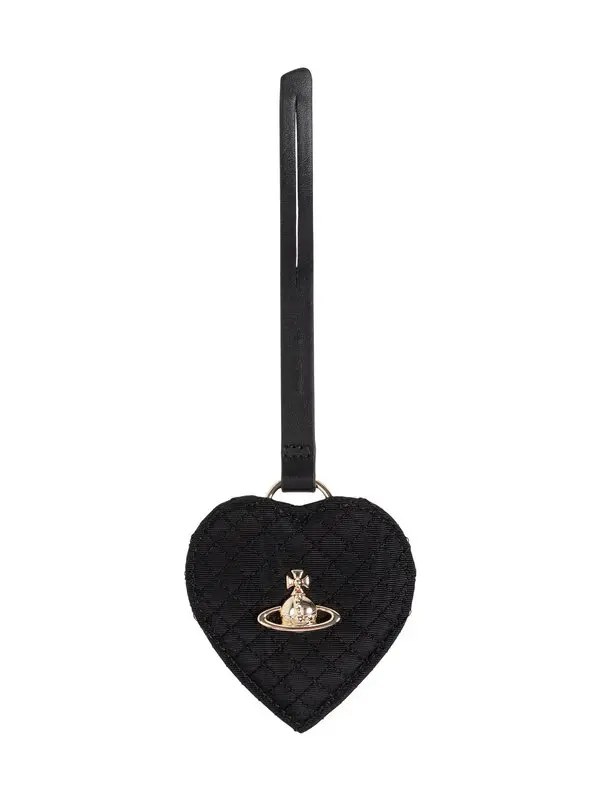 VIVIENNE WESTWOOD Heart Shape Bag Charm With Mirror - Black