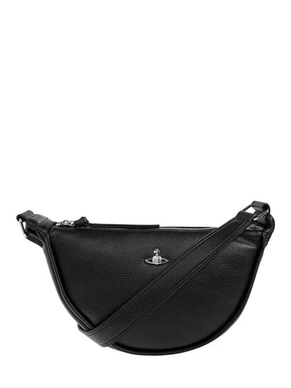 VIVIENNE WESTWOOD Leather Crescent Shoulder Bag - Black