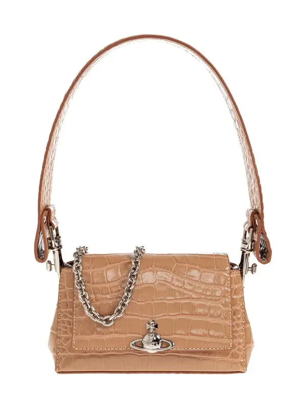 VIVIENNE WESTWOOD Hazel Small Croc Effect Bag - Beige
